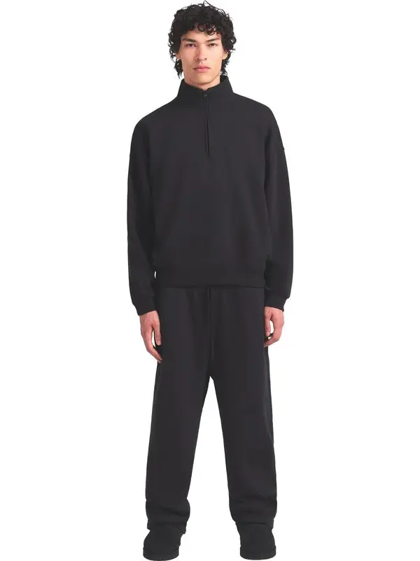 SKIMS Fleece Lounge Relaxed Quarter Zip - Washed Onyx