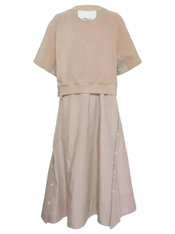 3.1 Phillip Lim Crew-neck Short-sleeve Midi Dress - Neutrals