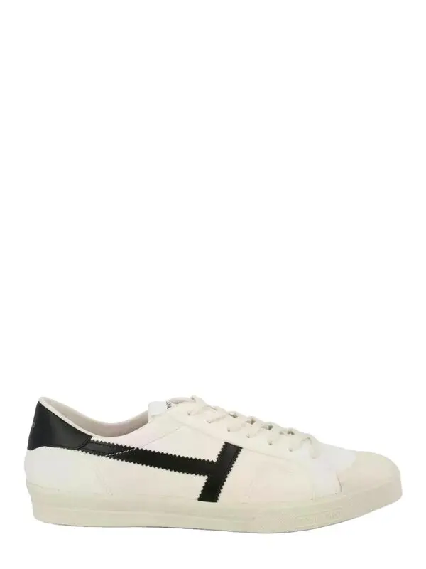 TOM FORD T-appliqué Leather Sneakers - Neutrals