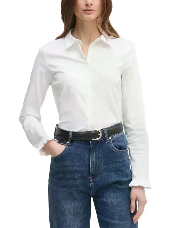 MOS MOSH Mattie Ruffled-cuffs Shirt - White