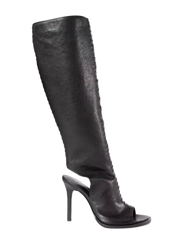 ANN DEMEULEMEESTER Seria Leather Open-toe Pumps - Black