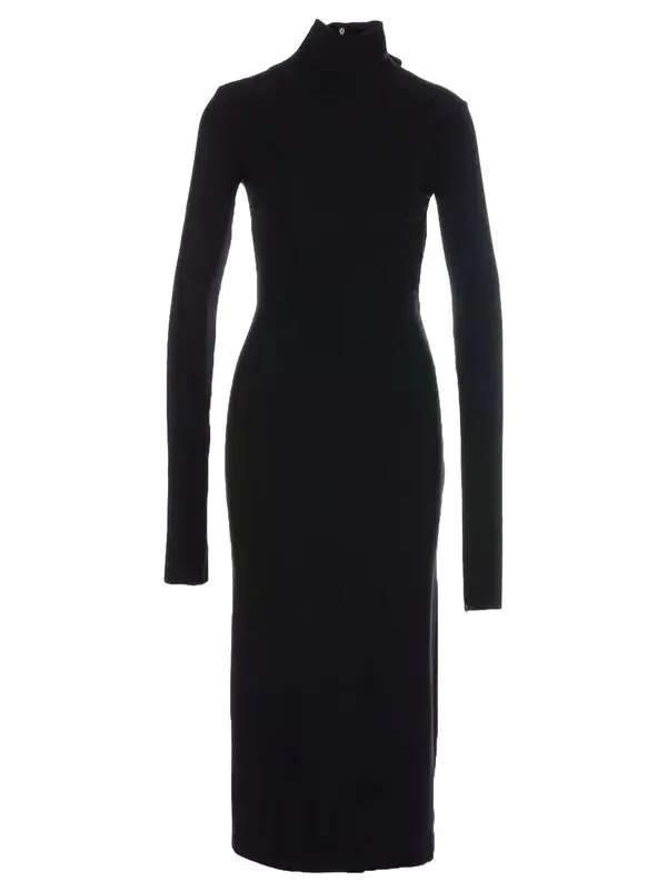 Balenciaga High-neck Midi Dress - Black
