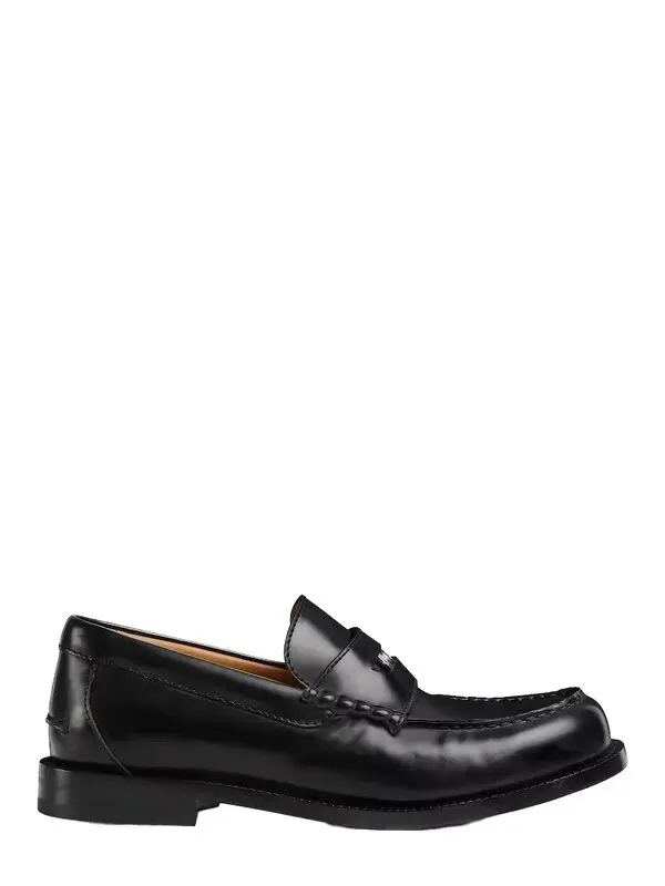 Gucci Double G Leather Loafers - Black