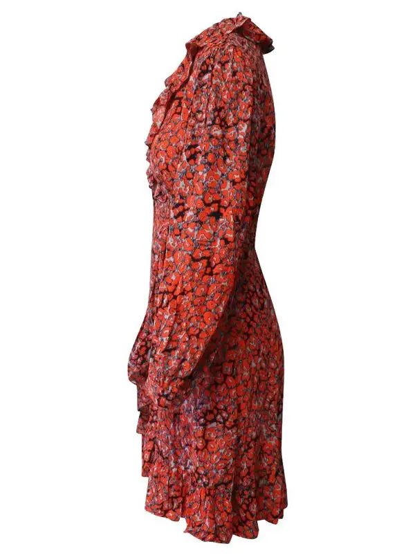 Maje Rosetto Leopard-print Wrap Mini Dress - Red