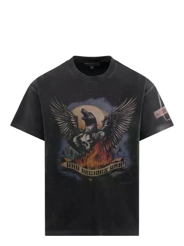WHO DECIDES WAR Moon Jersey T-shirt - Black