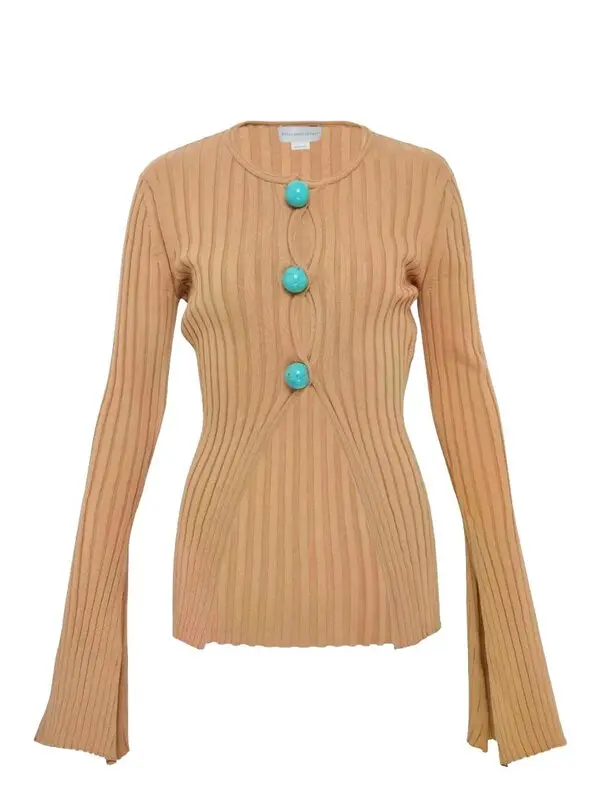 Stella McCartney Buttoned Ribbed Cardigan - Neutrals