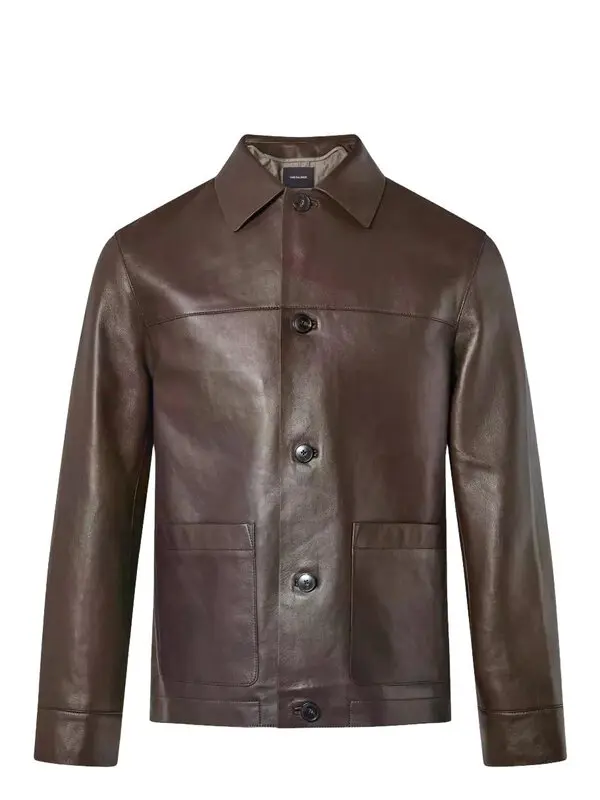 YVES SALOMON Leather Jacket - Brown