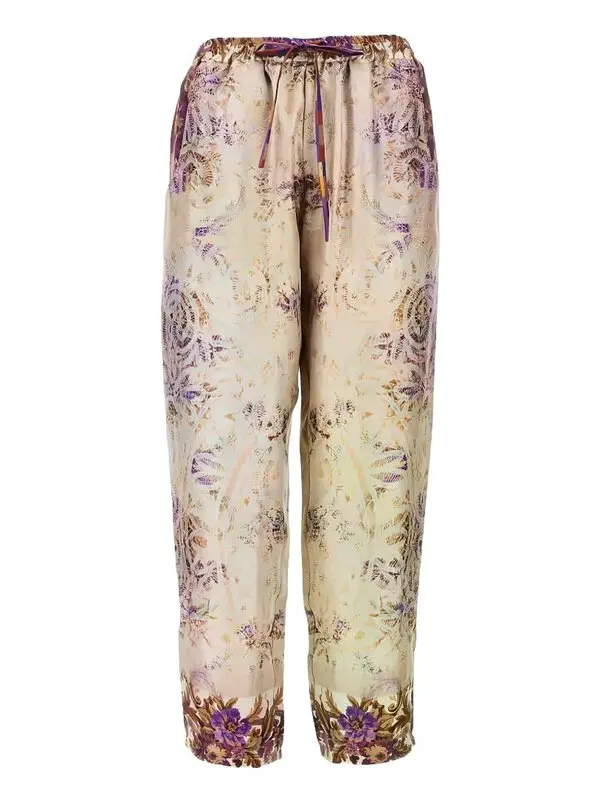 PIERRE-LOUIS MASCIA Aloe Floral Trousers - Neutrals