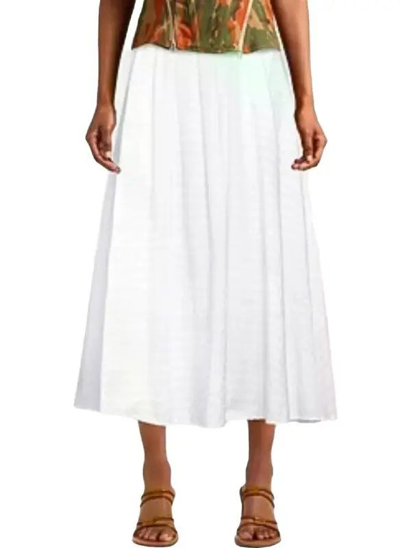 MSGM Mid Skirt With Ruffle Detail - White