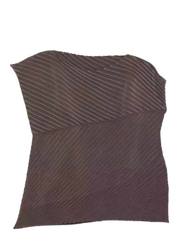 Issey Miyake Pleated Sleeveless T-shirt - Brown