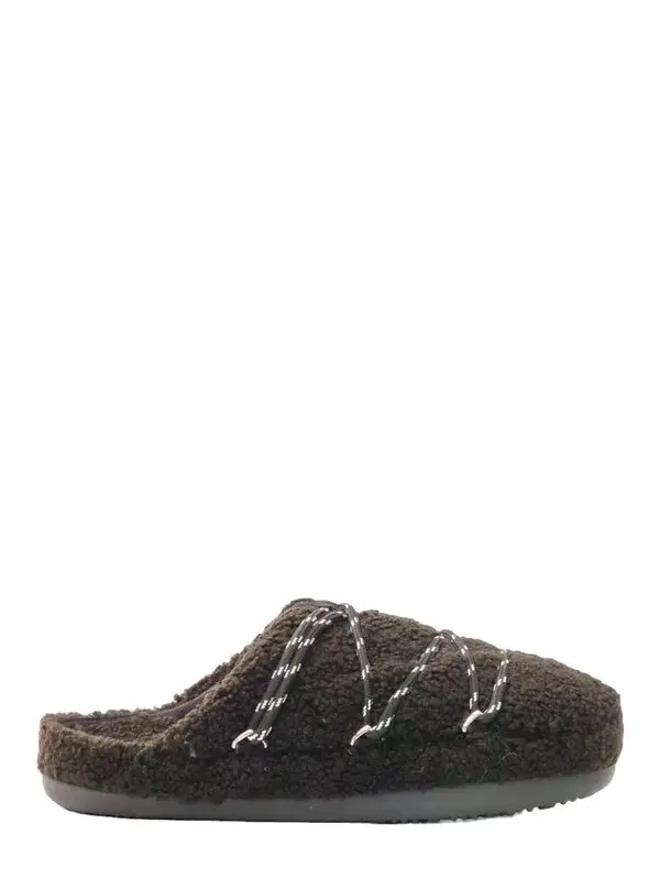 Moon Boot Teddy Detail Slip-on Slippers - Brown