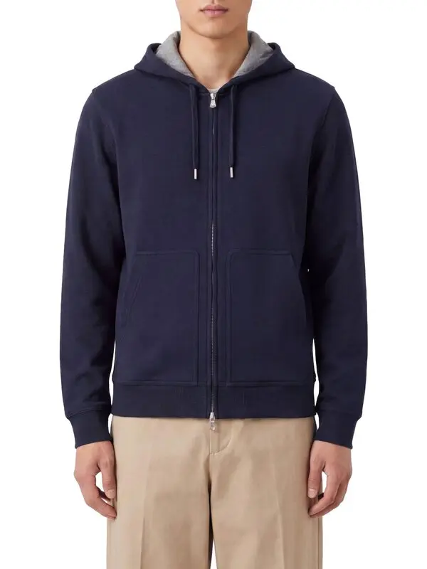 Brunello Cucinelli Full Zip Hoodie - Navy