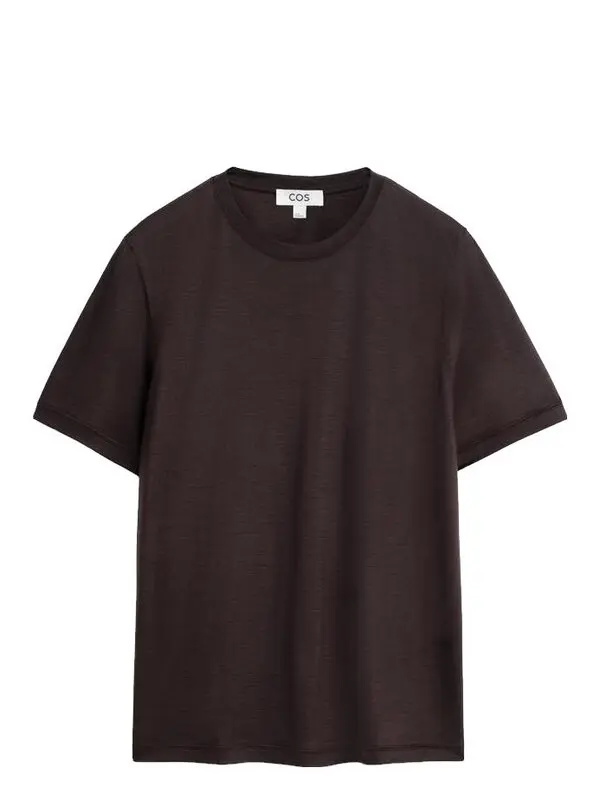 Cos Lightweight Wool T-shirt - Brown