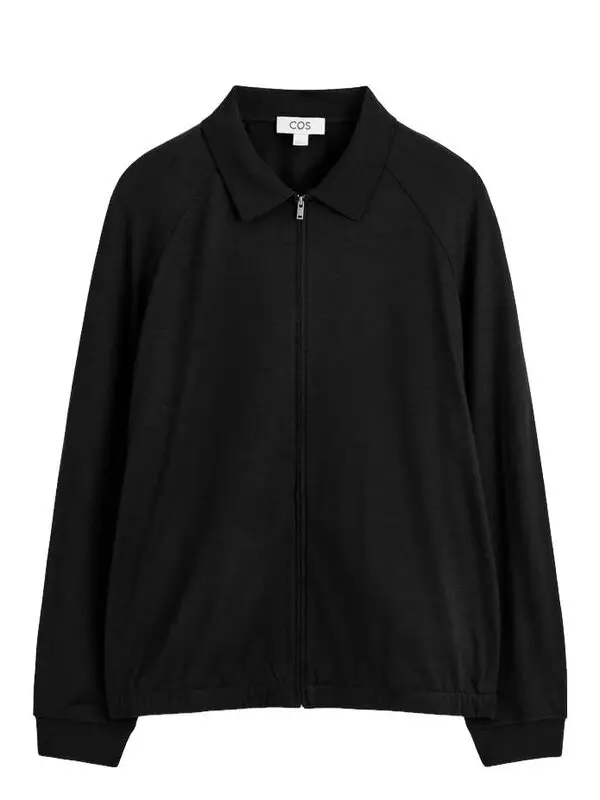 Cos Wool-jersey Bomber Jacket - Black