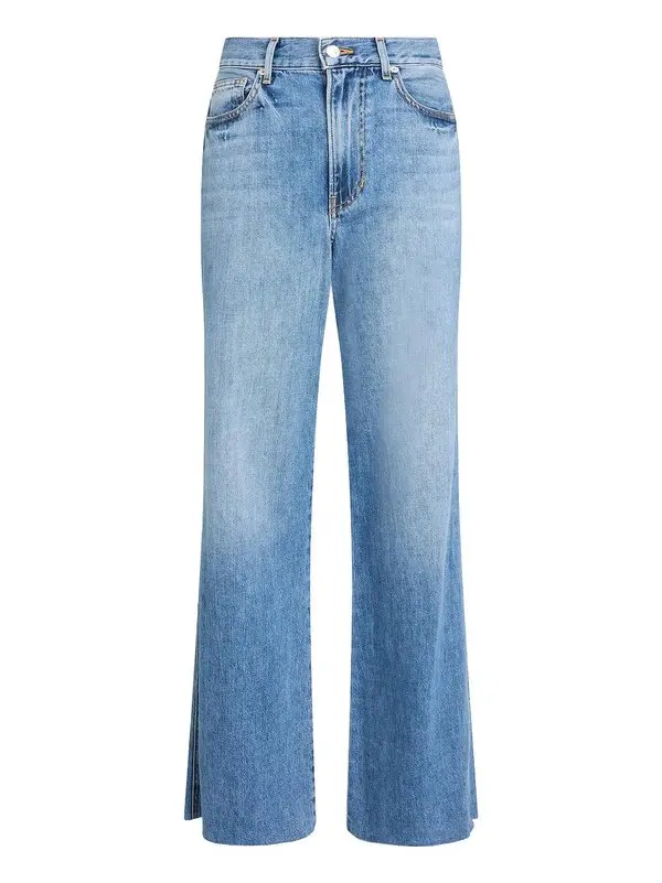Veronica Beard Kasey Mid-rise Wide-leg Jeans - Mid Denim