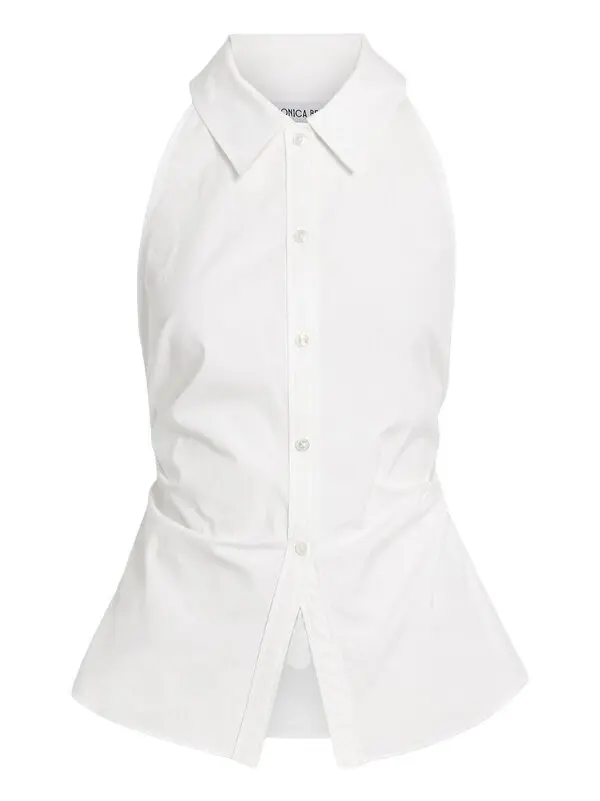 Veronica Beard Regina Stretch-cotton Poplin Shirt - Off-white