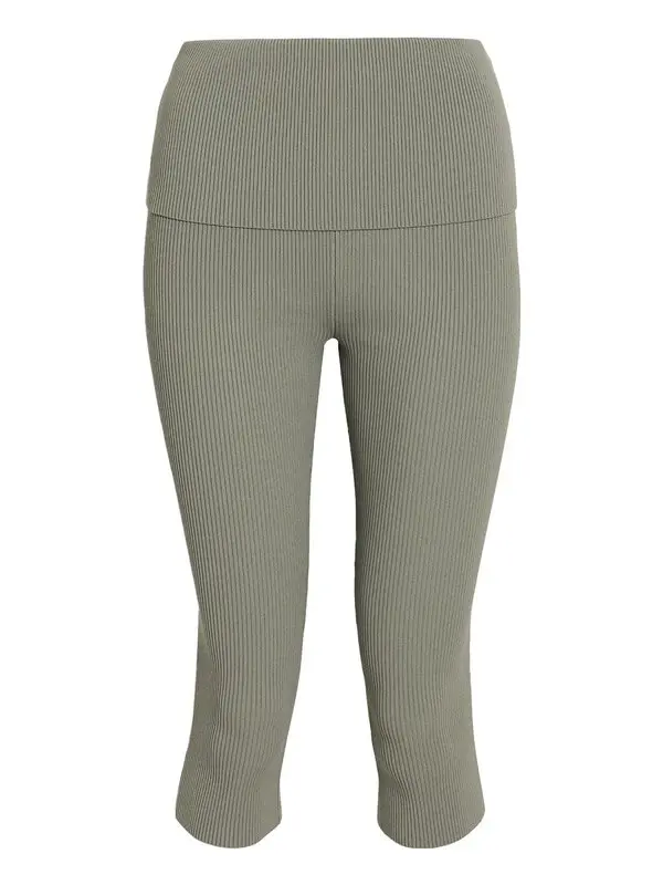 3.1 Phillip Lim Cropped Ribbedknit Leggings - Sage Green
