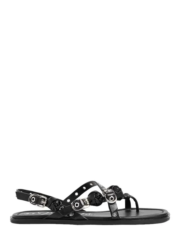 3.1 Phillip Lim Knotted Leather Slingback Sandals - Black