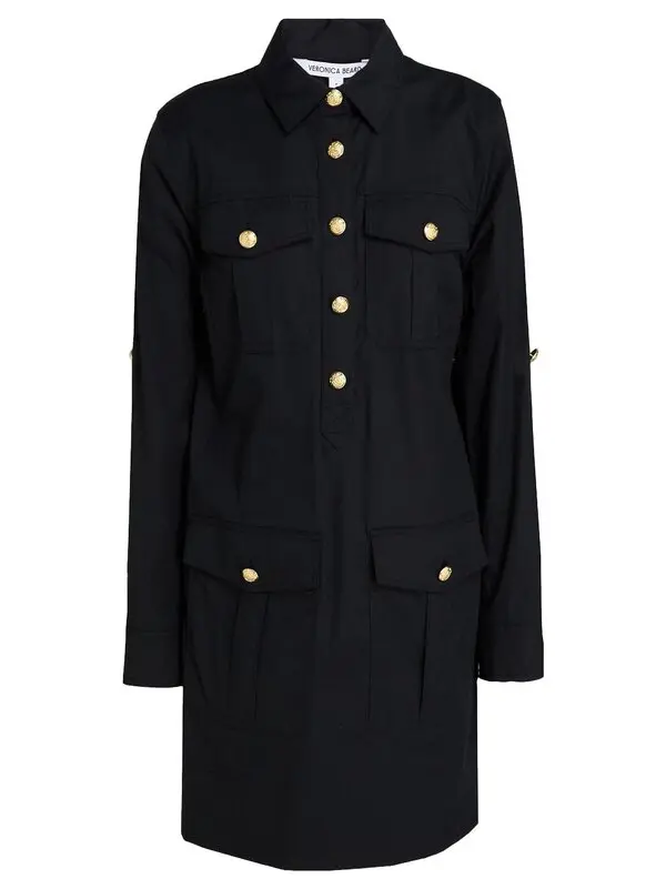 Veronica Beard Saude Cotton-blend Mini Shirt Dress - Black