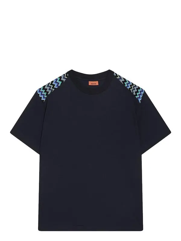 Missoni Crochettrimmed Cottonjersey Tshirt - Midnight Blue
