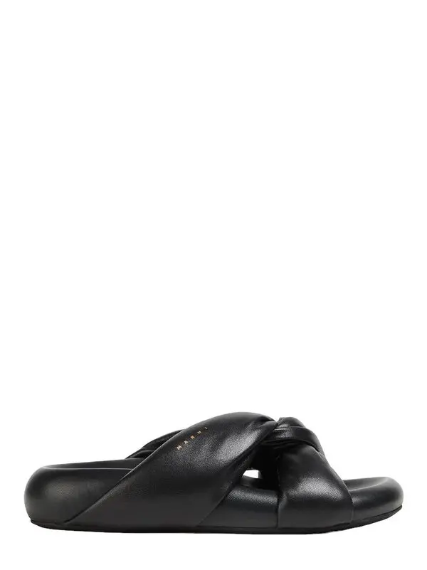 Marni Twisted Leather Sandals - Black