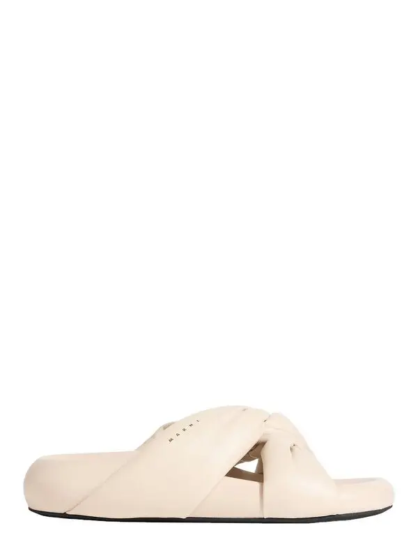 Marni Twisted Leather Sandals - Blush