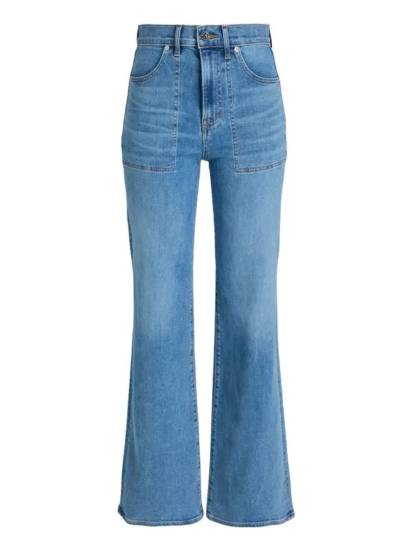 Veronica Beard Crosbie High-rise Wide-leg Jeans - Mid Denim