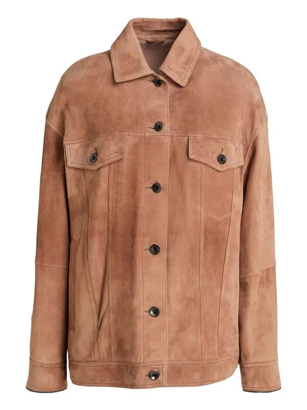 Brunello Cucinelli Suede Jacket - Light Brown
