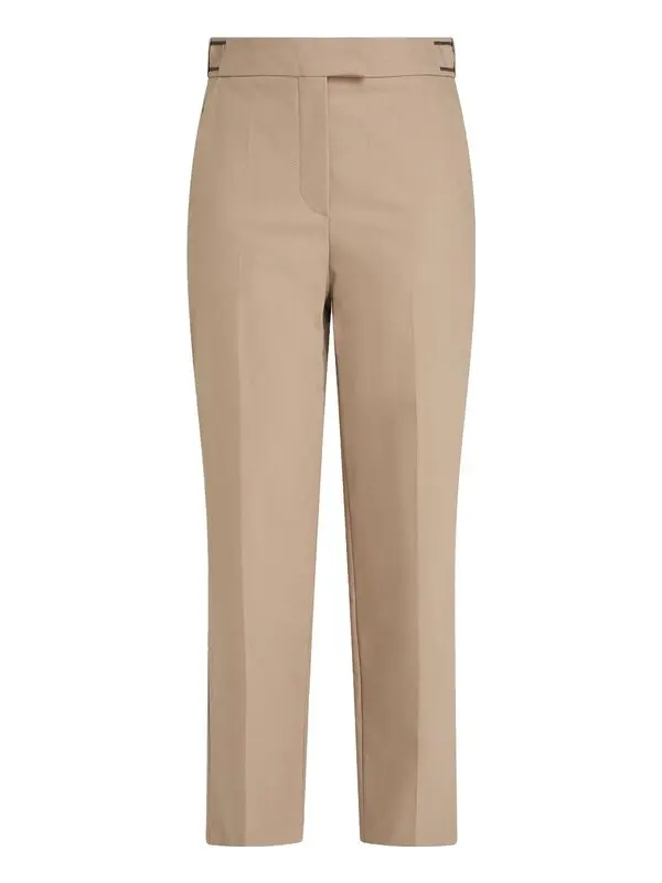 Brunello Cucinelli Cotton-blend Twill Tapered Trousers - Beige