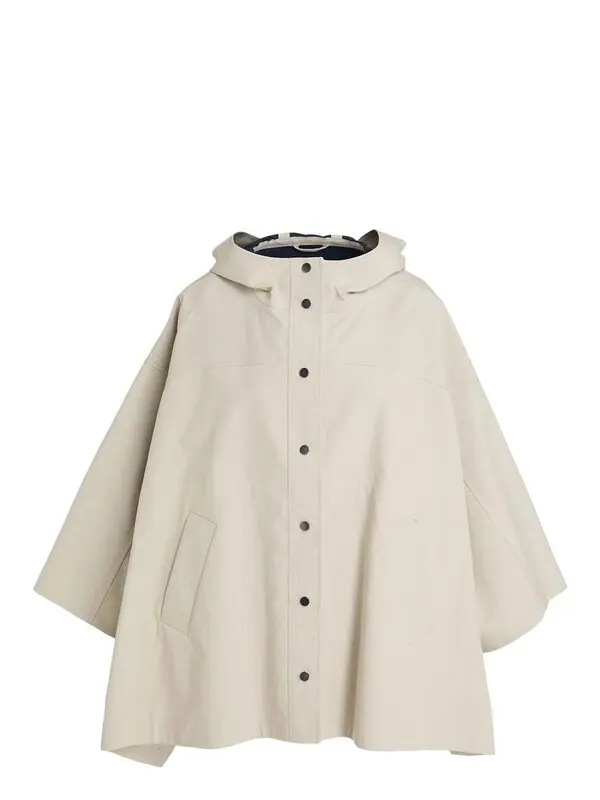 Brunello Cucinelli Cotton Hooded Cape - Stone
