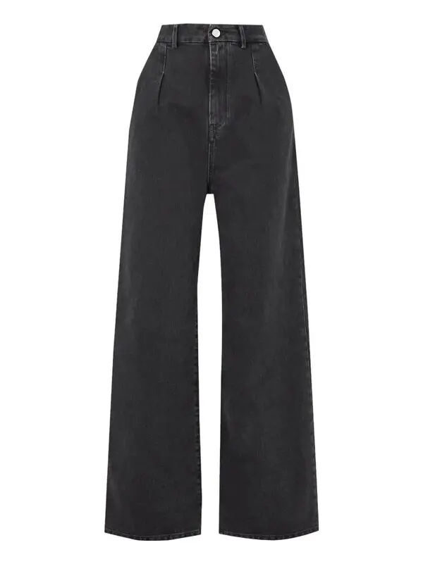 Loulou De Saison Attu Pleated High-rise Wide-leg Jeans - Charcoal