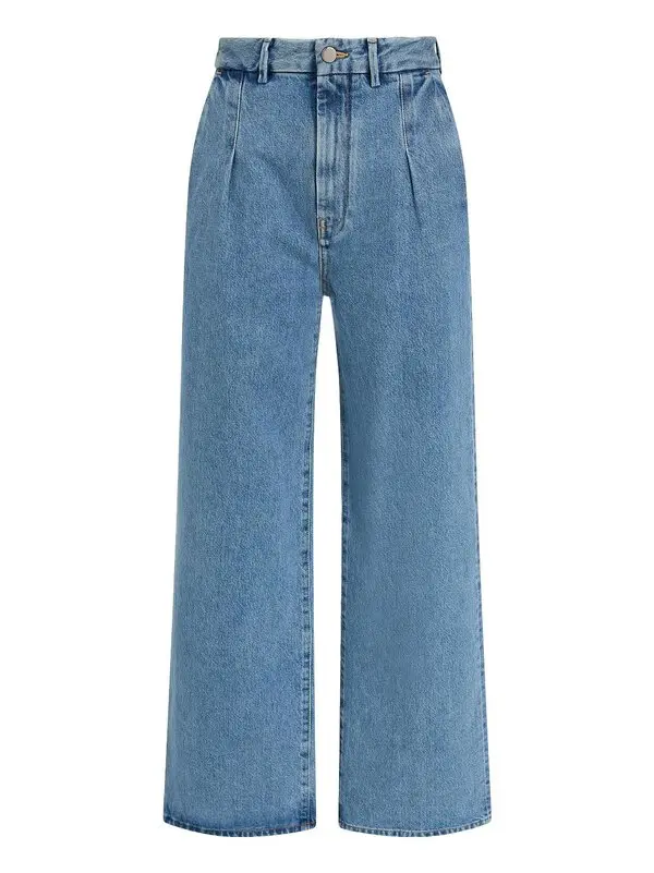 Loulou De Saison Attu Pleated High-rise Wide-leg Jeans - Light Denim