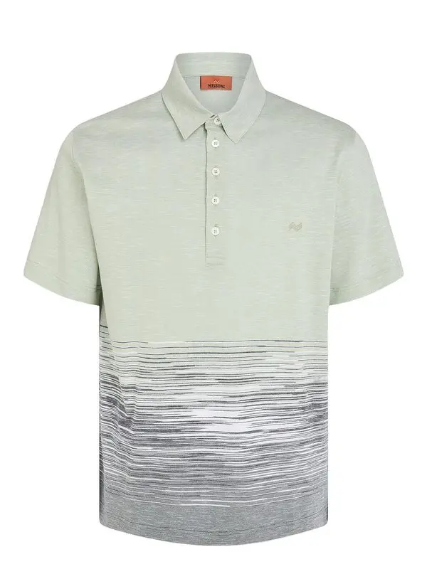 Missoni Cotton And Linenblend Polo Shirt - Light Green