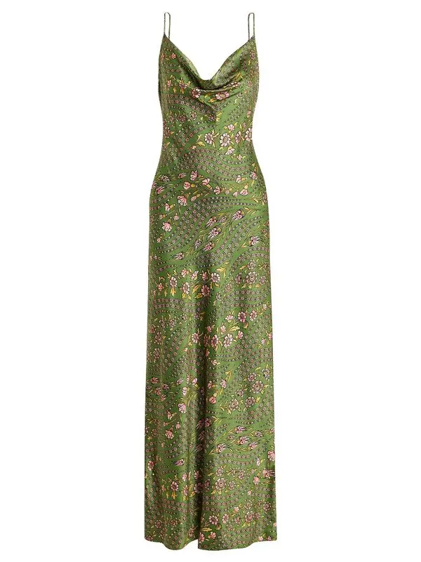 Veronica Beard Madison Floral-print Silk-blend Maxi Dress - Leaf Green