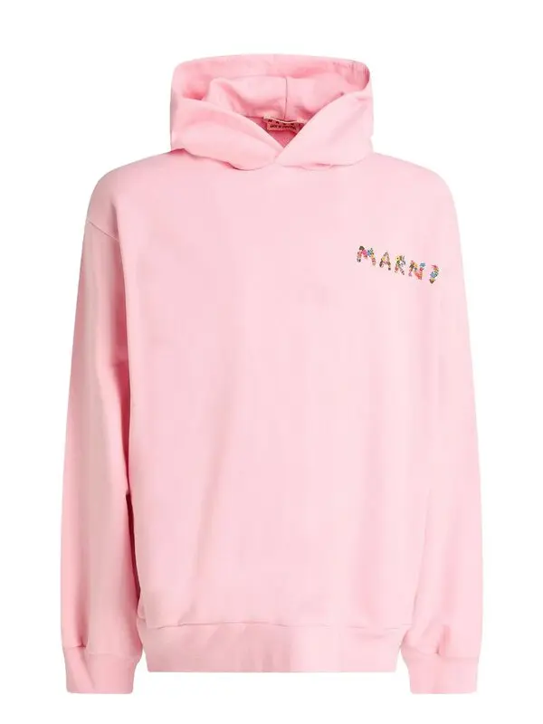 Marni Printed French Cotton-terry Hoodie - Baby Pink