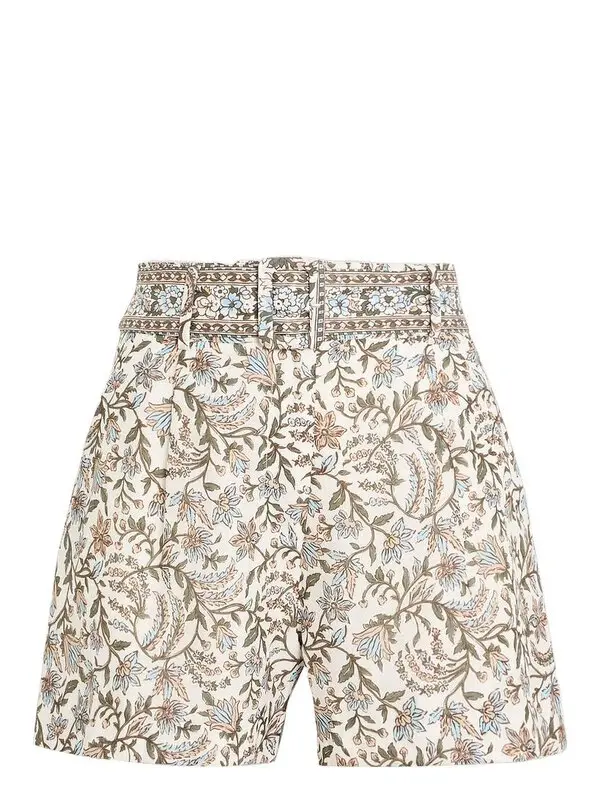 Veronica Beard Paisley-print Ramie Shorts - White