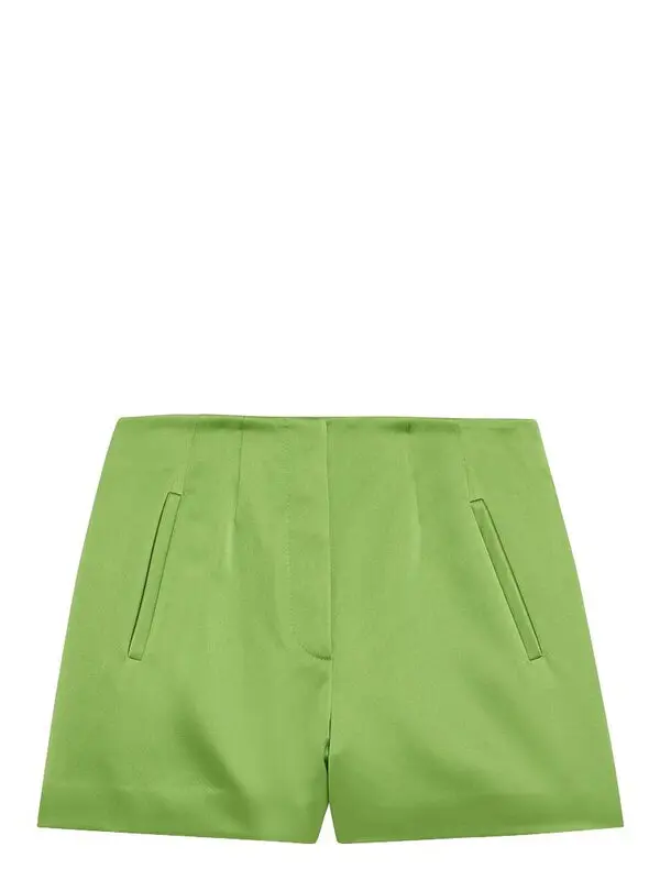 Veronica Beard Jazmin Satin Shorts - Leaf Green