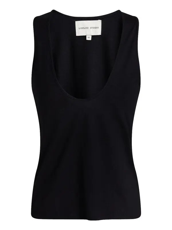 Loulou De Saison Albia Jersey Tank - Black