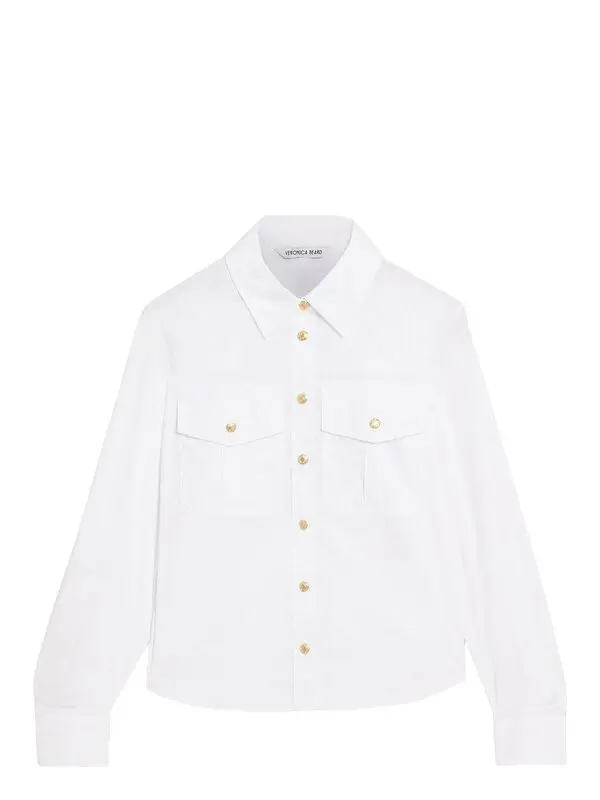 Veronica Beard Catriona Cotton-blend Poplin Shirt - White