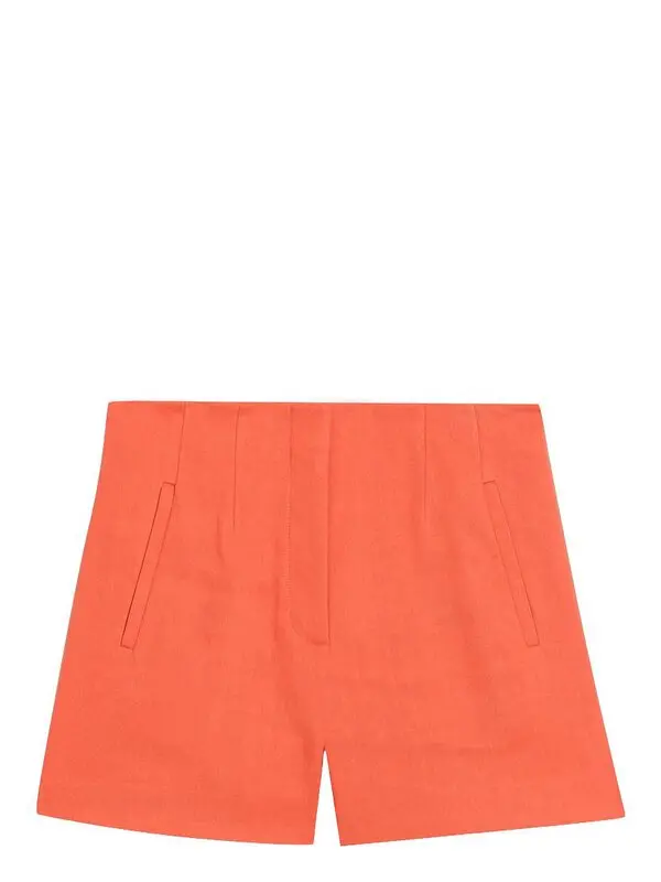 Veronica Beard Jazmin Linen-blend Twill Shorts - Papaya
