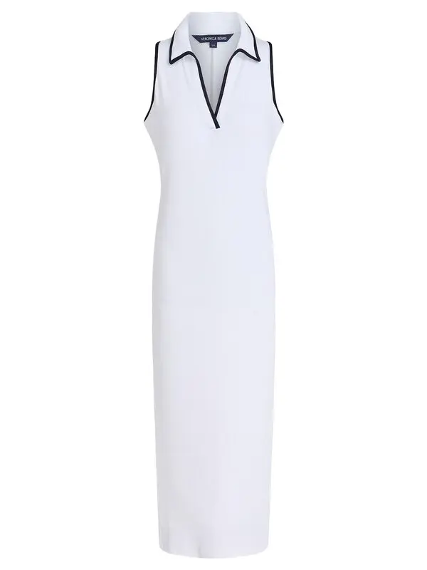 Veronica Beard Darien Pima Cotton-blend Jersey Midi Dress - White