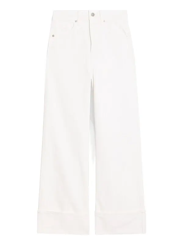 Veronica Beard Taylor Cropped Wide-leg Jeans - White