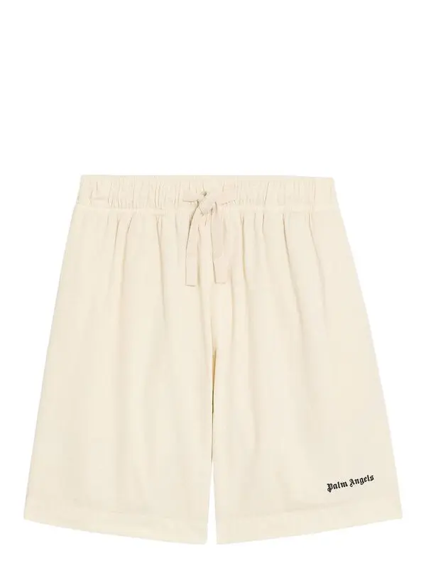 Palm Angels Embroidered Cotton-twill Drawstring Shorts - Ivory