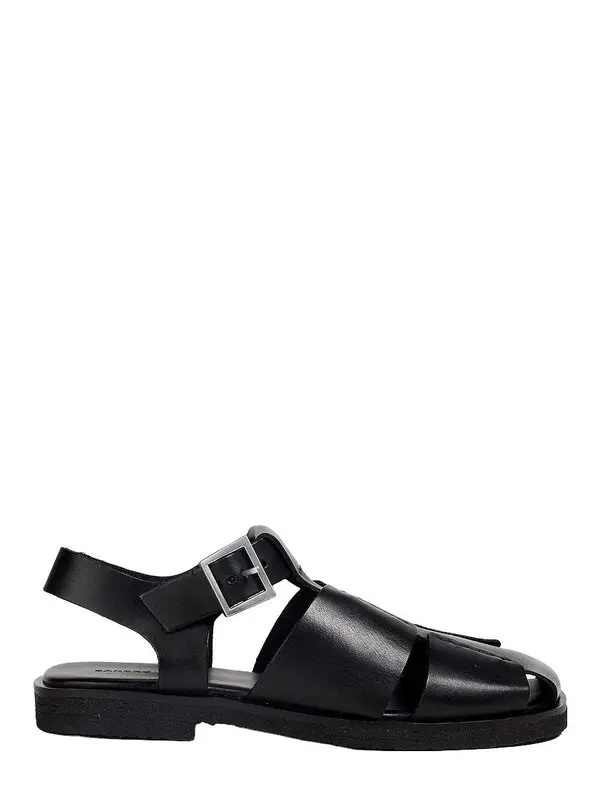Sandro Leather Sandals - Black