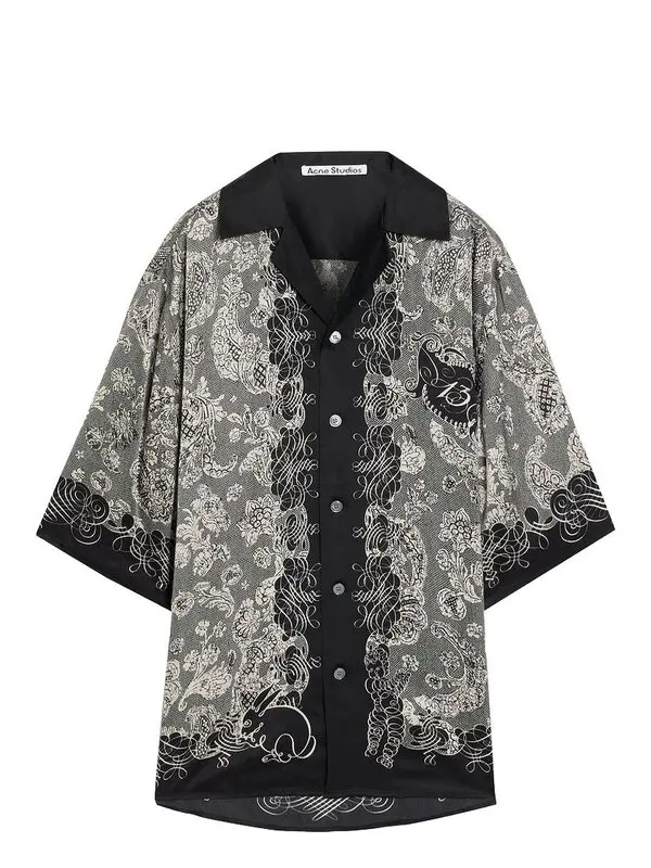 Acne Studios Printed Satin Shirt - Black
