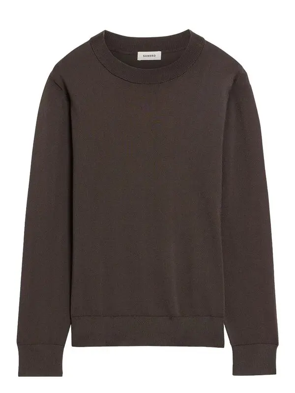 Sandro Knitted Sweater - Dark Brown