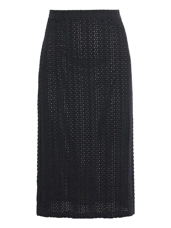 Vince Crocheted Cotton Midi Skirt - Midnight Blue