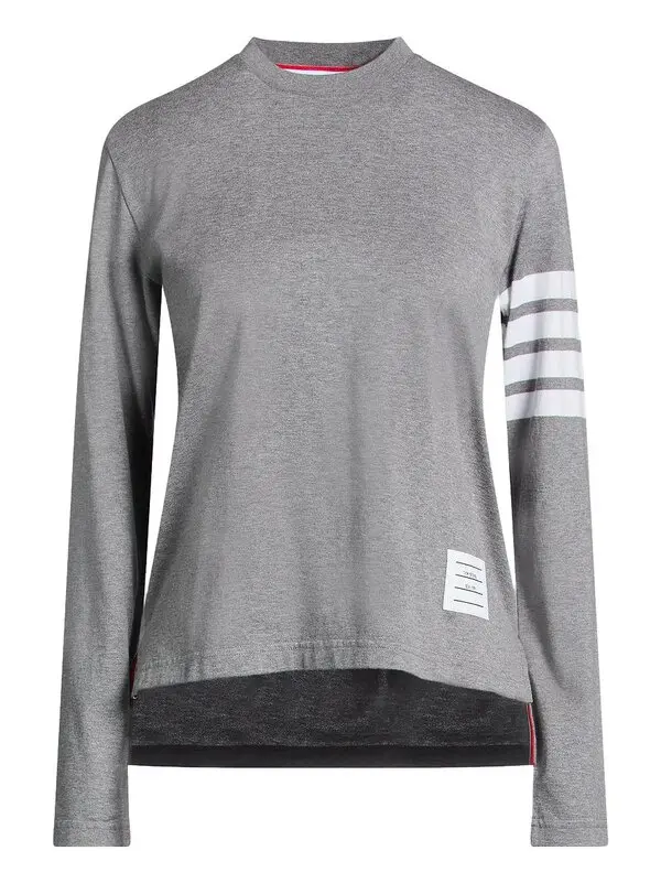 Thom Browne Striped Cotton-jersey Top - Gray