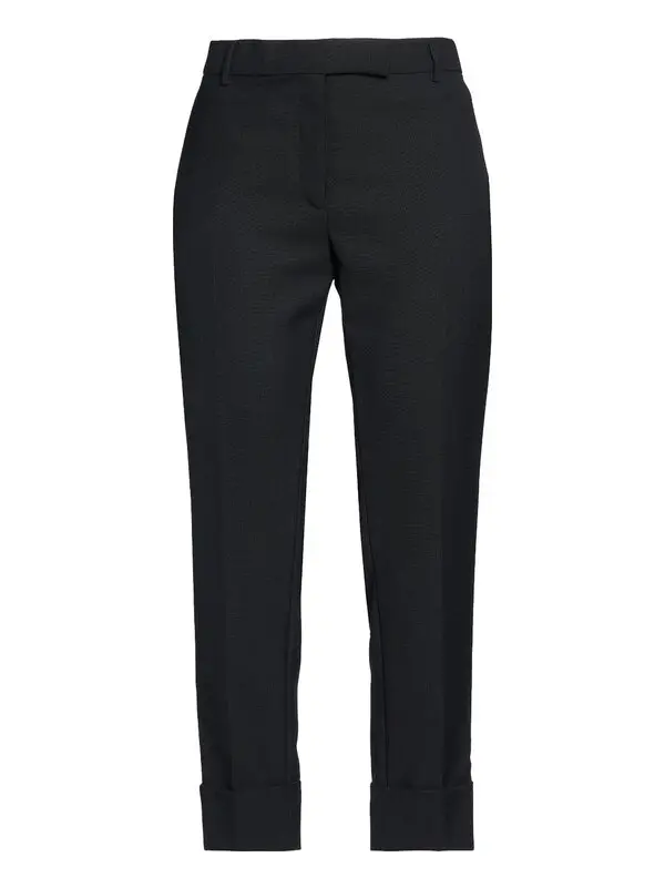 Thom Browne Cropped Grain De Poudre Wool Slim-leg Trousers - Black