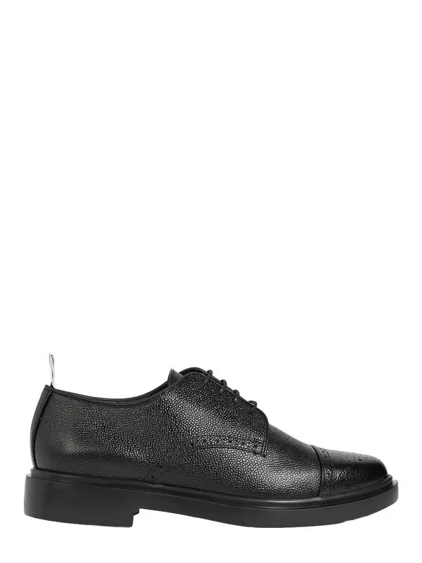 Thom Browne Pebbled Leather Derby Shoes - Black